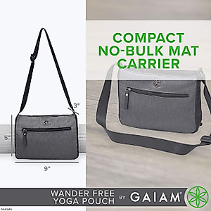 Gaiam Yoga Mat Bag - Wander Free Yoga Mat Carrier Pouch Tote | Adjustable Shoulder Sling Carrying Strap | Two Zippered Pockets, Easy-Clean Liner | Fits Most Size Yoga, Pilates, Fitness Exercise Mats