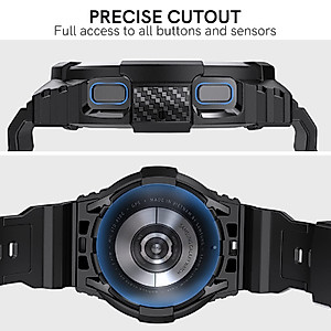 Rugged Case Band for Samsung Galaxy Watch 4 Classic 40mm Band with Bumper Accessories,Sport Protective Cases/Cover Protector Drop-Proof Shockproof for Galaxy watch 4 band 40mm,40mm,,Black