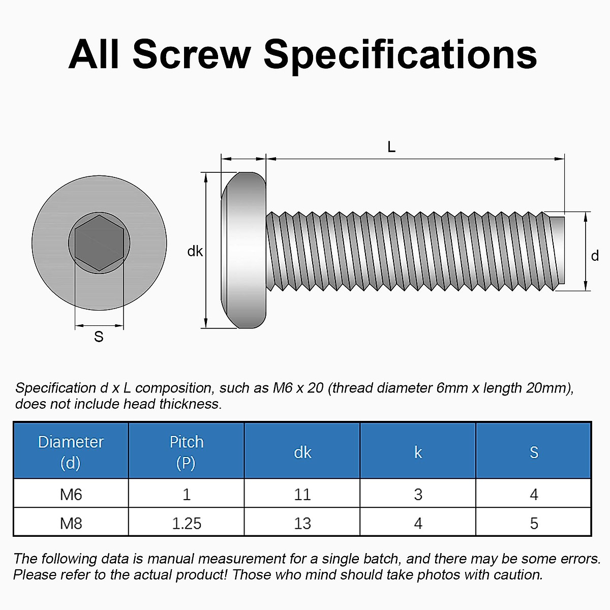 MroMax 15Pcs M8 x 50mm Hex Socket Flat Head Screws, Colorful Zinc Plated Carbon Steel, Fully Threaded, Hex Drive, Socket Cap Furniture Bolts Fastener for Crib, Bed Frame, Chair and Cabinet
