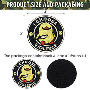 XMJY I Choose Violence Patch, 3" Embroidered Meme Patch with Hook and Loop Backing, Humorous Funny Morale Patch for Tactical Backpacks, Hats, Lunch Bags, Vests, Jackets