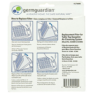 germguardian Guardian Technologies Germ Guardian FLT4000L Genuine High Performance Allergen Filter for AC3900, AC4000 and AC4000CA Air Purifiers, 1 Count