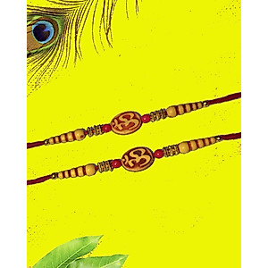 Set of 2 Rakhi Bracelet for Brother Bhai Rakshabandhan Rakhee Thread, Raksha Bandhan Festival Rakhi for Bhaiya n Bhabhi, Indian Designer Latest Rakhi for Bhai Thread Bracelets