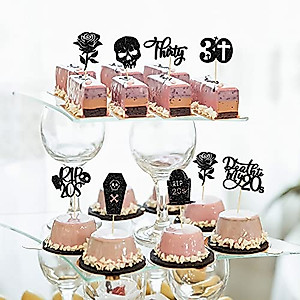 24 Pack RIP 20s Cupcake Toppers Death to My 20s Cupcake Toppers RIP to My 20s Birthday Decorations Death to My Twenties Party Decorations Men Women 30th Birthday Cupcake Toppers Party Decorations