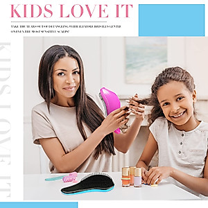 12 Pieces Detangler Brush Hair Brush Bulk Mini Small Wet Comb Brush for Kids Girls Curly Thick Straight No Pain No Knot Hair Brush for Women Men (Vivid Color)