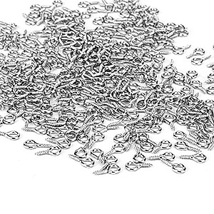 500PCS Small Screw Eye Pins, 4 x 8mm Small Eye Hooks for Jewelry Making, Eyelets Screw Threaded Clasps Hooks for Doing Art DIY, Mini Metal Hoop Peg/ Bracelet Connectors Excellent Jewelry Eye Screws
