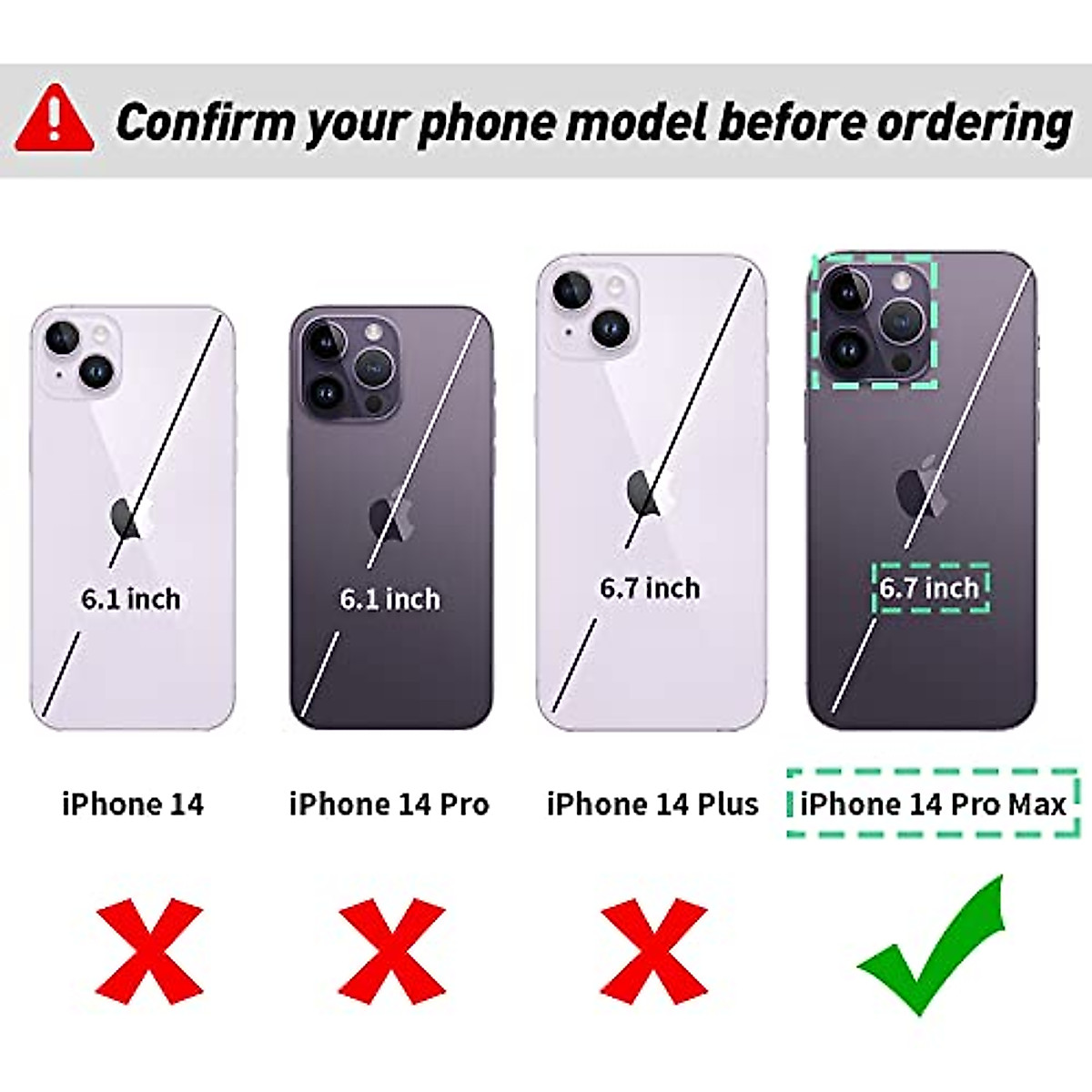 LAMEEKU iPhone 14 Pro Max Wallet Case with Card Holder & Crossbody Chain, RFID Shockproof, 6.7 Inch - Beige