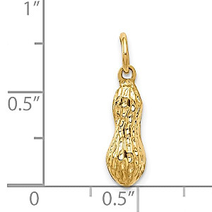 IceCarats 14K Yellow Gold Peanut Necklace Charm Pendant Only