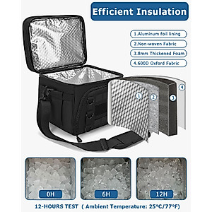 RalChyez Tactical Lunch Box for Men, Large Insulated Lunch Bag Expandable Double Deck Cooler Leakproof Waterproof Lunch Pail for Adult Women Work Office Shifts Picnic Travel Black