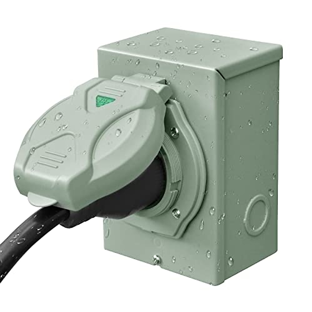 BLACKHORSE-RACING 50 Amp Generator Power Inlet Box, NEMA SS2-50P/CS6375 Power Inlet Box for 3 Prong Generator Cord, Receptacle Box Weatherproof 125/250V, 12500W