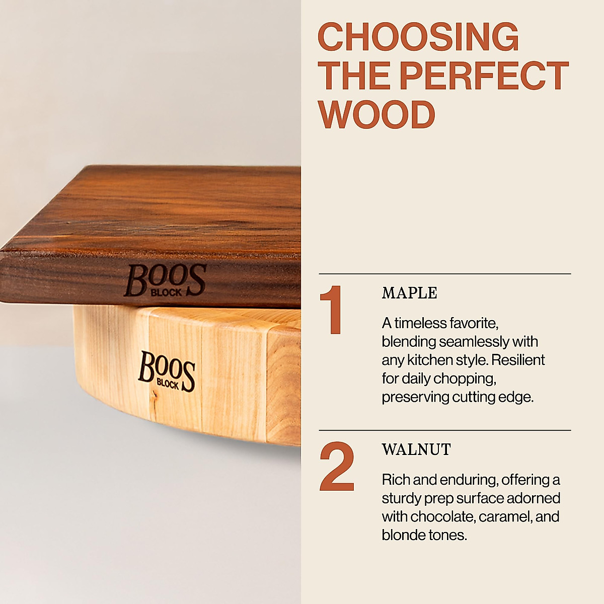 John Boos Block B12S Maple Wood Edge Grain Cutting Board with Feet, 12 Inches Square, 1.5 Inches Thick