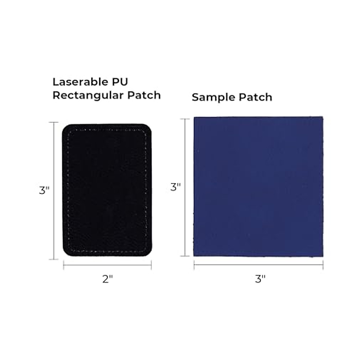 xTool Selected Laserable PU Rectangular Patch, 3" x 2" Self Adhesive Black to Silver Leather Patch, 10-Piece Leather Patches for Glowforge, Hat Patches, T Shirts and DIY Home Decor