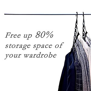 EHENMALOM Magic Coat Hangers 10 Pack, 5 Holes Black Standard Hangers, Space Saving Plastic Hangers, Sturdy & Widely Use Hangers for Clothes, Premium Smart Sturdy Hanger Hooks, Home & Storage necessity