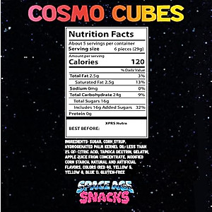 Freeze Dried Cosmo Cubes - Premium Freeze Dried Candy Shipped in a Box for Extra Protection - Space Age Snacks Freeze Dried Cosmo Cubes Freeze Dry Candy for All Ages Dry Freeze Candy (5 Ounce (Pack of 1), Original)