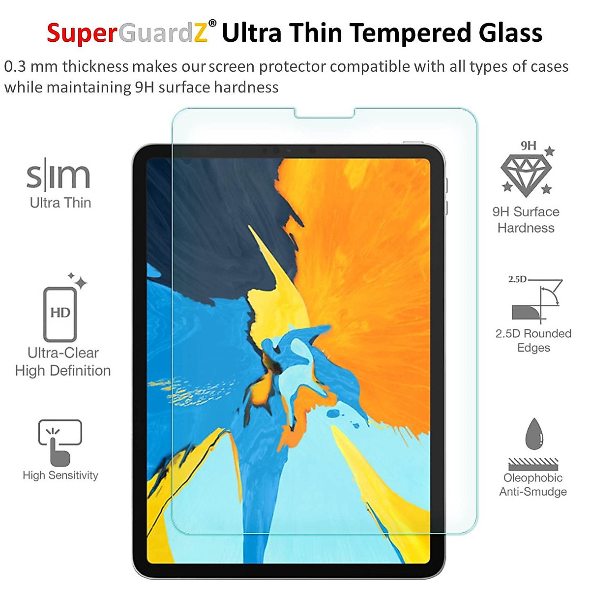 SuperGuardZ For iPad Air 5 (2022) / iPad Pro 11 (2022, 2021, 2020, 2018) / iPad Air (4th Gen, 2020) / iPad Air 4 Screen Protector Tempered Glass Anti Blue Light, Eye Protection, Anti-Scratch