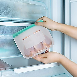 Bssential Reusable Food Silicone Storage Bags with Marker Included - 10 Pack (3 Reusable Gallon Bags + 4 Leakproof Reusable Sandwich Bags + 3 Food Grade Snack Bags) Dishwasher Safe, Leakproof Sandwich Bags, Bags for Lunch, Food Containers & Travel Essenti