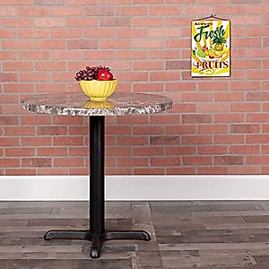 Flash Furniture Glenbrook 36" Round Gray Marble PVC Table Top