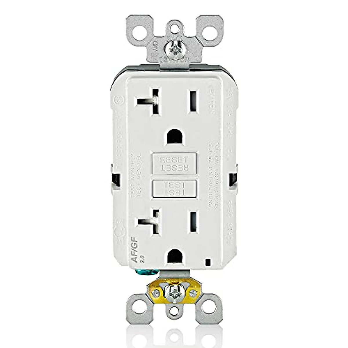 Leviton AGTR2-W SmartlockPro Dual Function AFCI/GFCI Receptacle, 20 Amp/125V, White & T5825-W 20 Amp, Tamper-Resistant, Decora Duplex Receptacle, Residential Grade, White