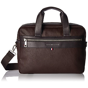 Tommy Hilfiger mens Tommy Hilfiger Leo BRIEFCASE, Dark Chocolate, OS US