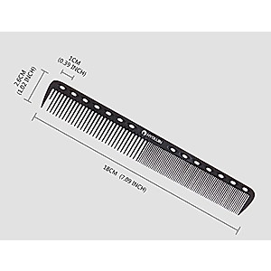 HYOUJIN 7 pcs Hair Comb Set Rat Tail Parting Combs Carbon Wide and Fine Tooth Comb Brush Cutting Comb Professional Styling Hair Combs for Women,Men Accessories with Clips