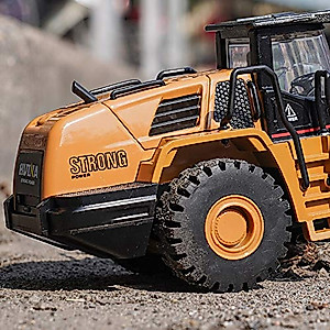 Gemini&Genius Road Roller Truck Toy for Kids, 1/50 Large Grader Construction Vehicle Road Planer Vehicle Toy, Asphalt Drum Compactor Alloy Model Toy Collection, Play or Display for Kids