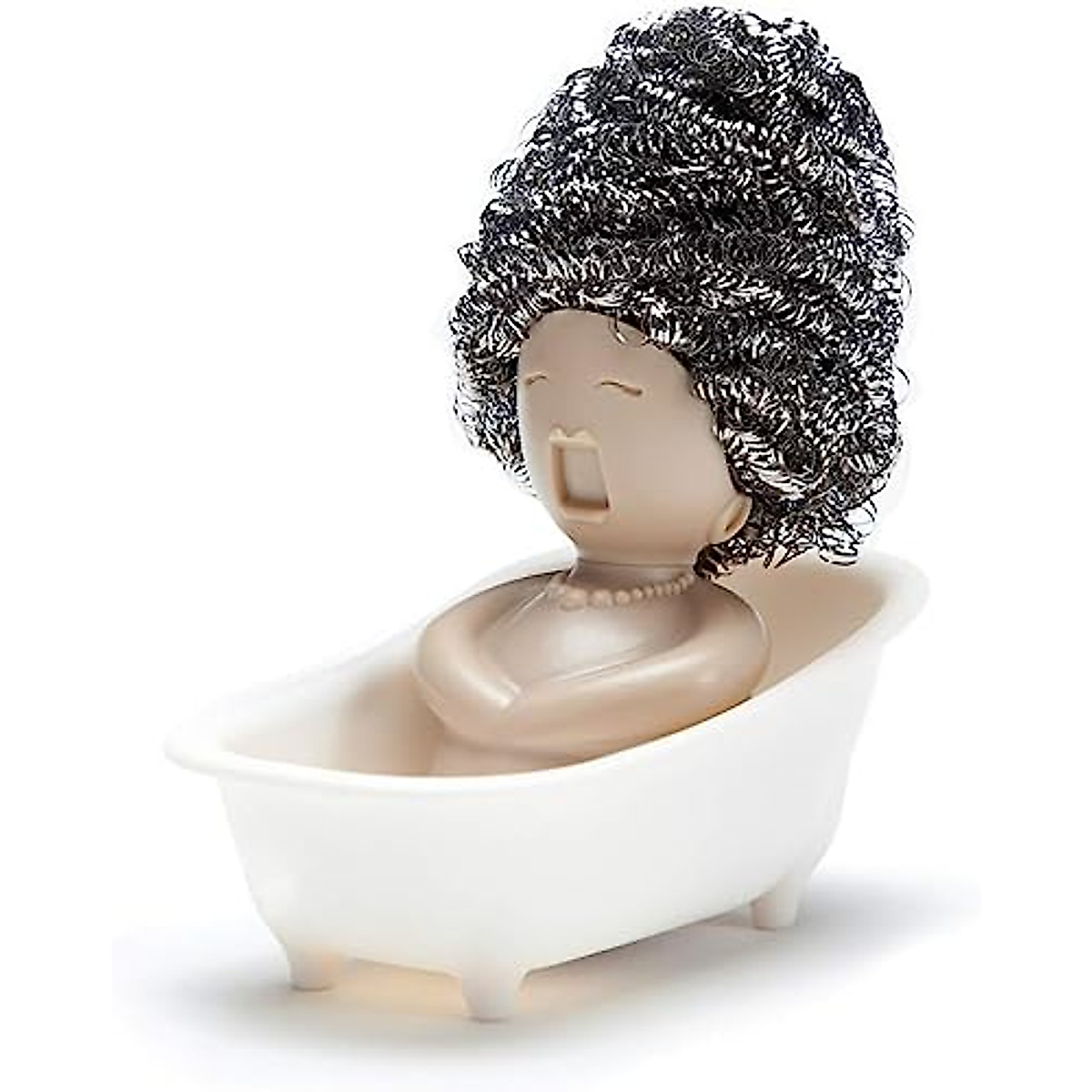 PELEG DESIGN - Soap Opera Sponge Holder for Kitchen Sink Cute & Funny Dish Scrubber Holder Kitchen Organizer- Includes 1 Metal Scrubber