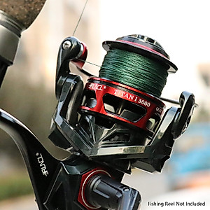 RUNCL PowerBraid Braided Fishing Line, Ultra Durable Braided Line 4 Strands - Seamless Weaving Tech, Enhanced Coating Tech, Zero Stretch, High Sensitivity (Moss Green, 500Yds, 15LB(6.8kgs))