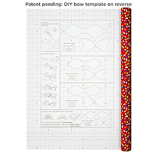 Hallmark Birthday Wrapping Paper with Templates for Handmade Bows on Reverse (3-Pack: 75 sq. ft. ttl) Royal Blue, Rainbow Stripes, Colorful Confetti