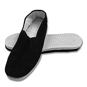 Men's Martial Art Kung Fu Tai Chi Cotton Sole Canvas Shoes (11) Black
