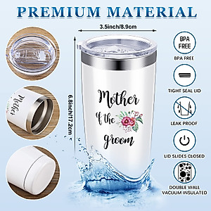 Mother of The Groom Gifts Mother of The Bride Tumblers Mug Makeup Bags Mother Cosmetic Bags Mother Jewelry Tray Ceramic Jewelry Holder Dish Trinket Box for Mom Engagement Party (Mother of The Groom)