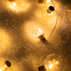 lamphle LED Decorative Non-Glaring Fairy Lights, Battery Powered 4 Styles Glass Night Light, Bulb Shape Scene Layout Attractive Fall Garland with Lights Elk