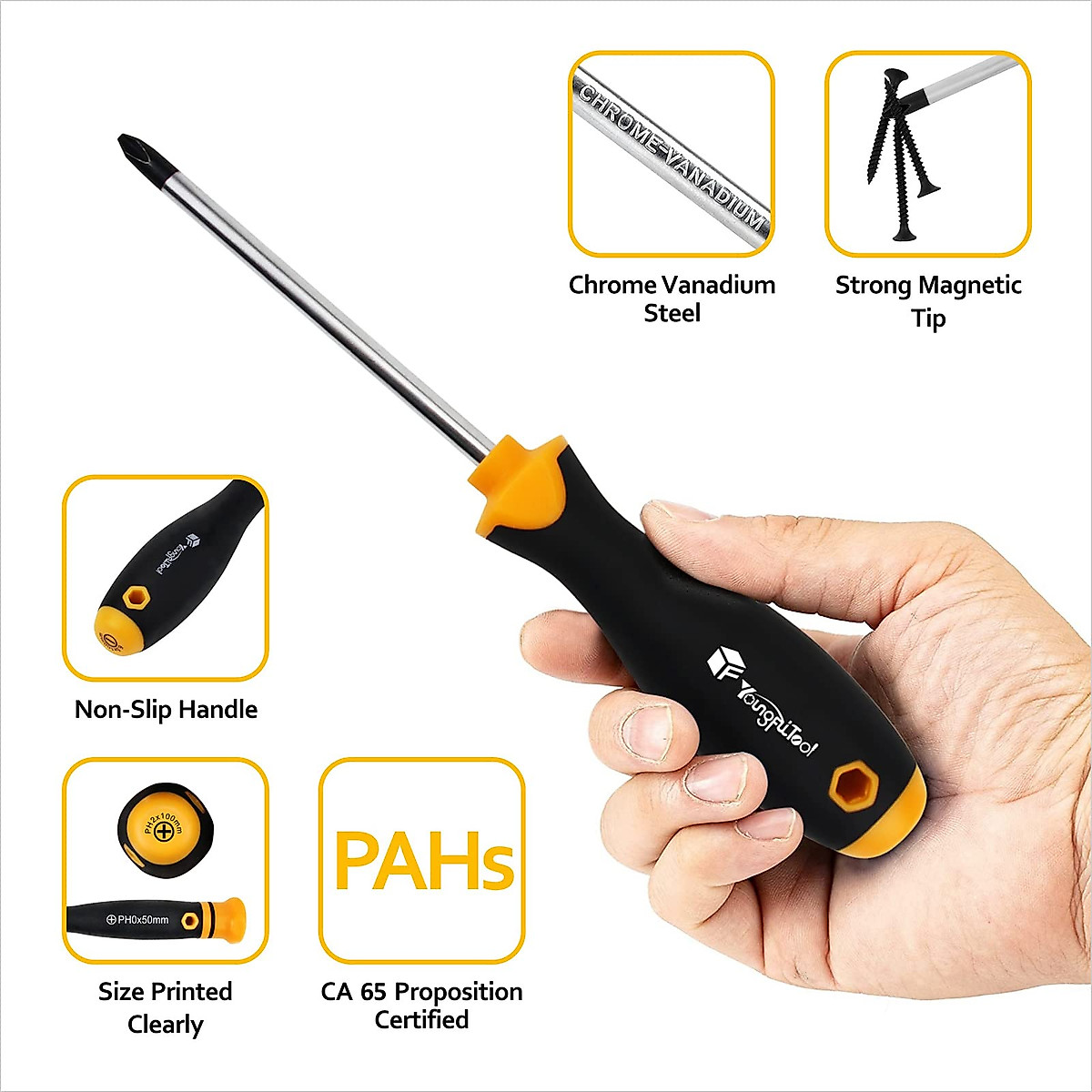 YF YoungFulTool 13 Pieces Magnetic Screwdriver Set Flat Phillip Torx Head Precision Screwdriver Set with SL PH TORX Head Magnetizer Demagnetizer and Canvas Pouch for Storing