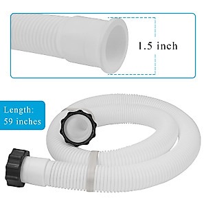 1.5" Diameter Pool Pump Replacement Hose for Intex Filter Pumps Sand Pump & Saltwater Systems - 59" Long(2 Pack)