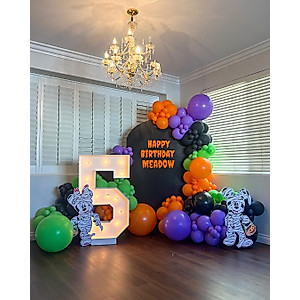 Halloween Party Balloons Decorations, 12Inch 60Pcs Black Orange Purple Green Confetti Balloons for Kids Halloween Birthday Party Decoration