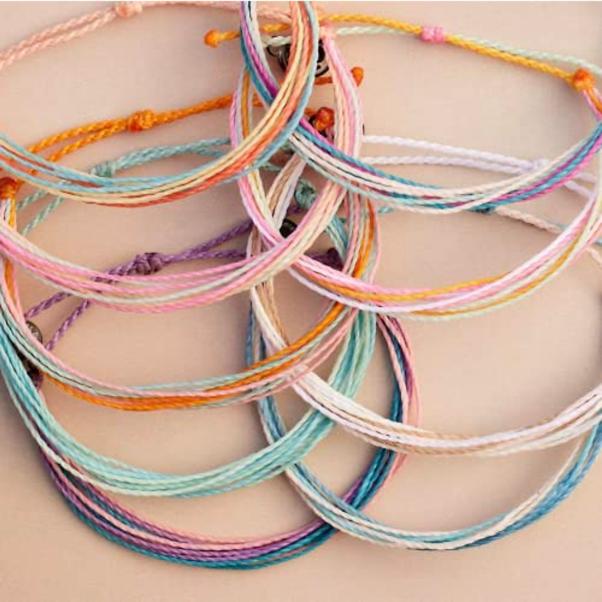 Pura Vida Bracelets Pack Spring Break Friendship Bracelet Pack - Set of 10 Stackable Bracelets for Women, Cute Bracelets for Teen Girls, Beach Bracelet & Accessories for Teens - 10 String Bracelets