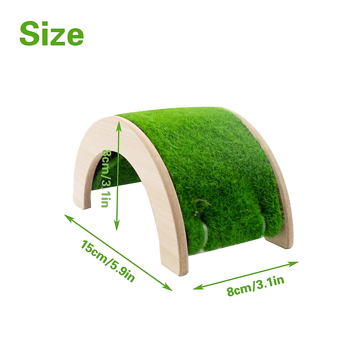 Hermit Crabs Climbing Bridge with Moss, Hermit Crab Hideout Hermit Crab Climbing Toy Reptile Climbing Decor Aquarium Tank Accessory for Small or Medium Hermit Crab Habitat