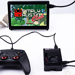 Miuzei Pi 4 B+ Case with Fan Cooling Pi 4B Case with 5V 3A USB-C Power Supply 4Pcs Heat-Sinks