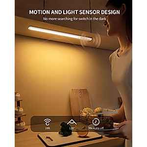 44-LED Motion Sensor Cabinet Light - USB Rechargeable, Under Counter Closet Lighting for Kitchen Night Lights - Battery Powered, Uniform Light for Wardrobe, Cabinet, Cupboard - 2Pack