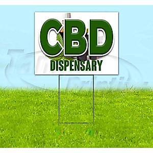 CBD Dispensary (18" X 24") Yard Sign, Quantity Discounts, Multi-Packs, Includes Metal Step Stake, Bandit Sign