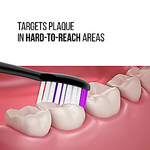 Electric Toothbrush Rechargeable Sonic Toothbrush for Kids and Adults, USB Toothbrush Longest Lasting Battery Life, Travel Case, USB Power Adapter and 4 Toothbrush Heads (Black)