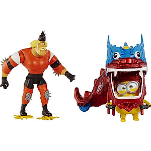 Mattel Minions Story Pack with 2 Action Figures & Accessories, Double Dragon Toy Set with Bob, Svengeance & Dragon with Working Head