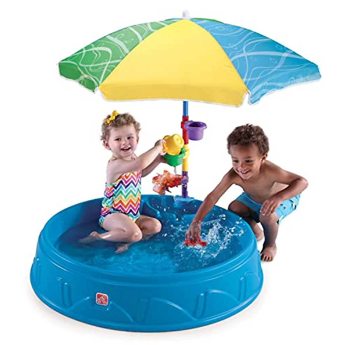 Step2 Play & Shade Pool for Toddlers | Plastic Kids Outdoor Pool, Multicolor