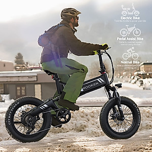 TotGuard Electric Bike, 20" Electric Bike for Adults 500W Brushless Motor (Peak 750W), 20MPH Fat Tire Ebike, Foldable Adult Electric Bicycles with 48V 10Ah Removable Battery, 7-Speed