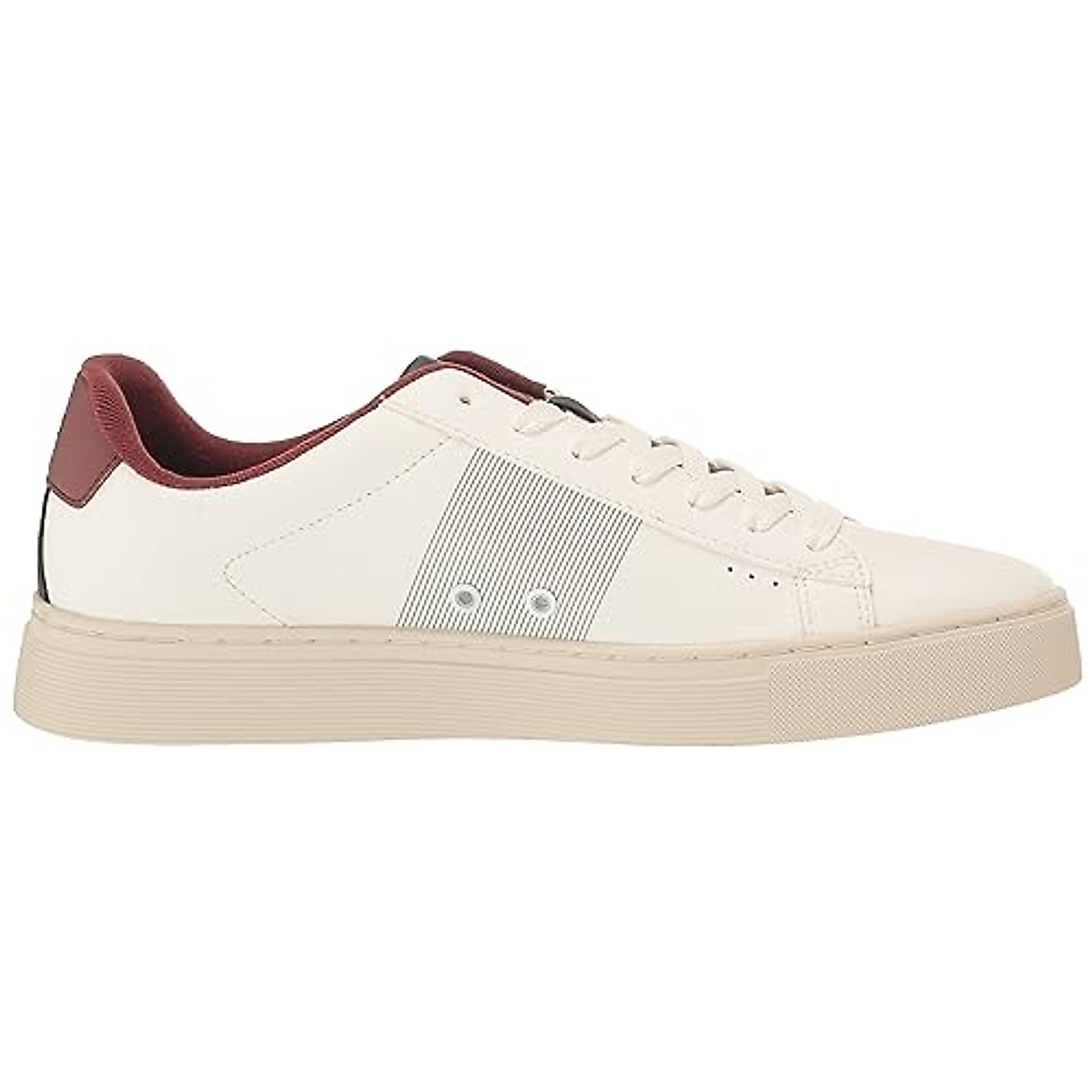 BOSS Men's Rhys Low Profile Cupsole Sneaker with Side Logo, Cloud White/Brown, 10