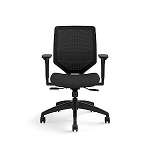HON HONSVM1ALC10TK Solve Mid Task Chair with Mesh Back and Adjustable Lumbar Support, in Ink (HSLVTMMKD), Black