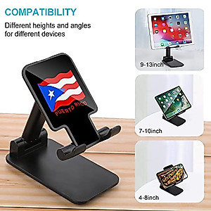 Puerto Rico Flag Foldable Desktop Cell Phone Holder Portable Adjustable Stand for Travel Desk Accessories