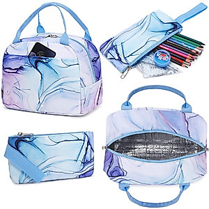 Meisohua Girls Backpack for School Kids Backpack for Girls 3 in 1 Set Elementary School Bags with Lunch Bag Pencil Bag Water Resistant