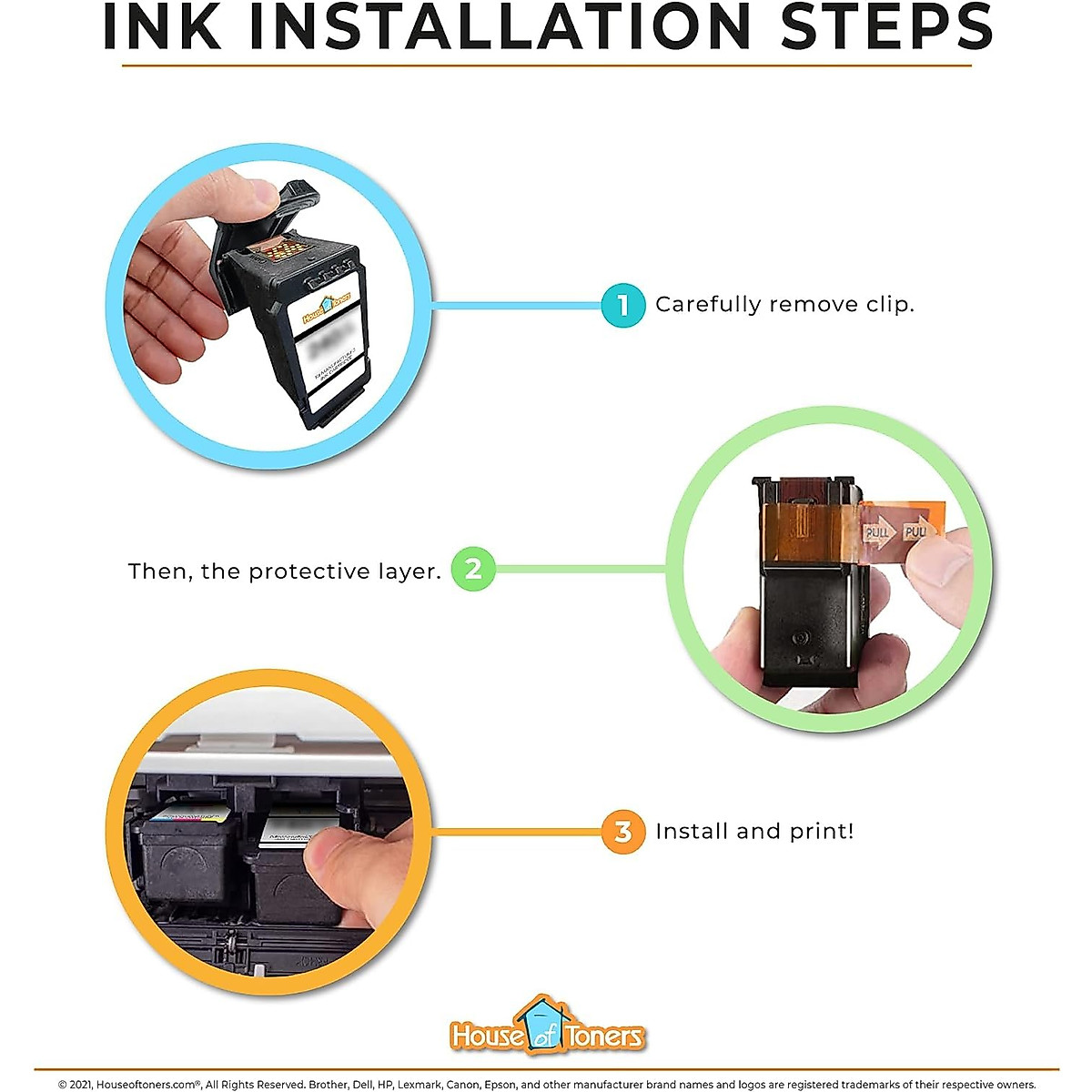 Houseoftoners Remanufactured Ink Cartridge Replacement for Canon PG-210XL CL-211XL 210 XL 211 XL for PIXMA iP2702 MP250 MP490 MP495 MX320 MX330 MX340 MX350 MX410 Printers (1 Black 1 Color, 2PK)