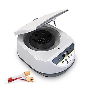 LAB FISH PRP Lab Benchtop Centrifuge Machine 6 x 2ml/5ml/10ml/15ml Capacity Test Tubes,Low Speed 500-5000r/min,Max 3074xg RCF