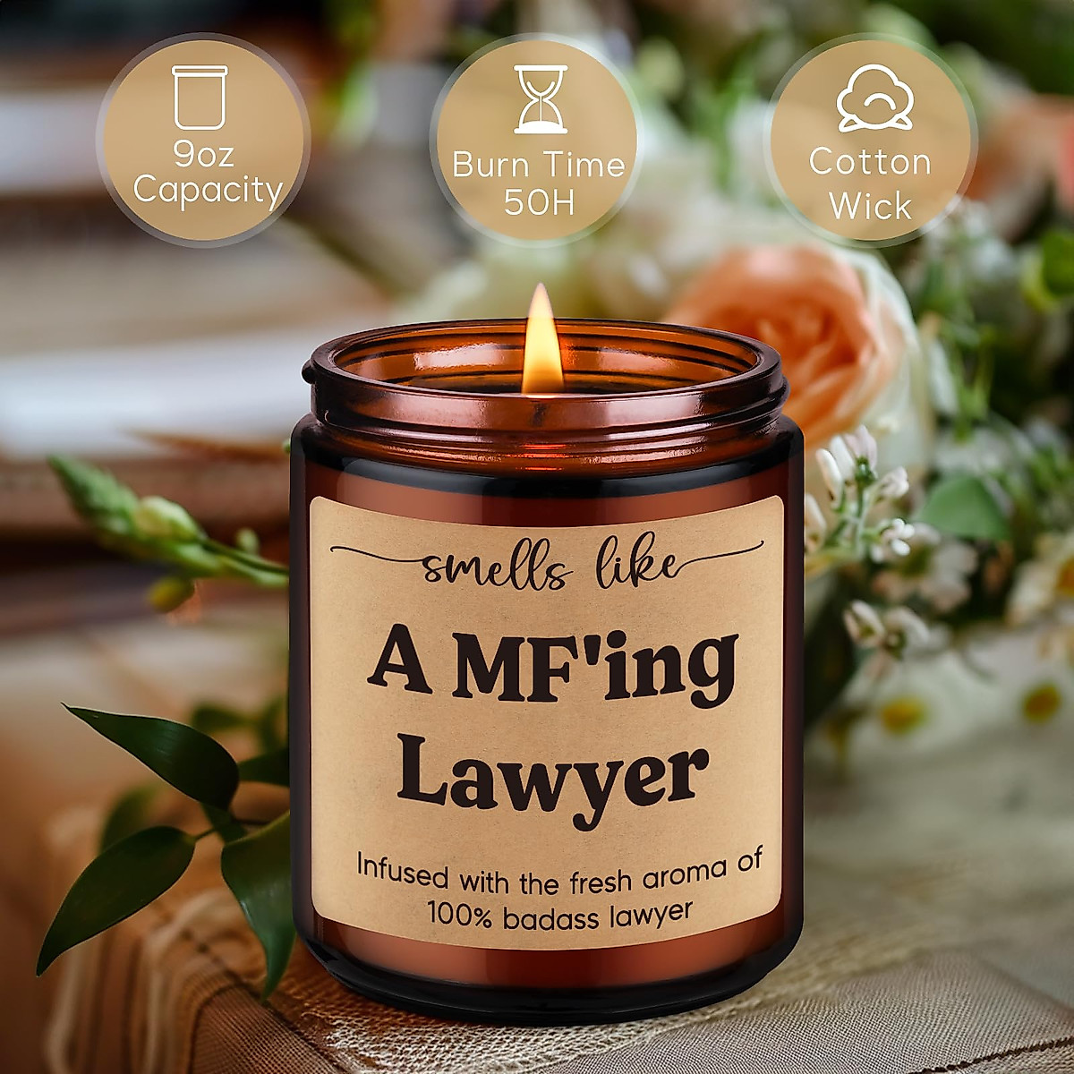 Miracu Badass Lawyer Candle, Lawyer Gifts for Women, Men - Funny Gifts for Law Students, Cool Gifts for Lawyers - Christmas, Law School Graduation Gifts, Future Lawyer Gifts, Law School Essentials