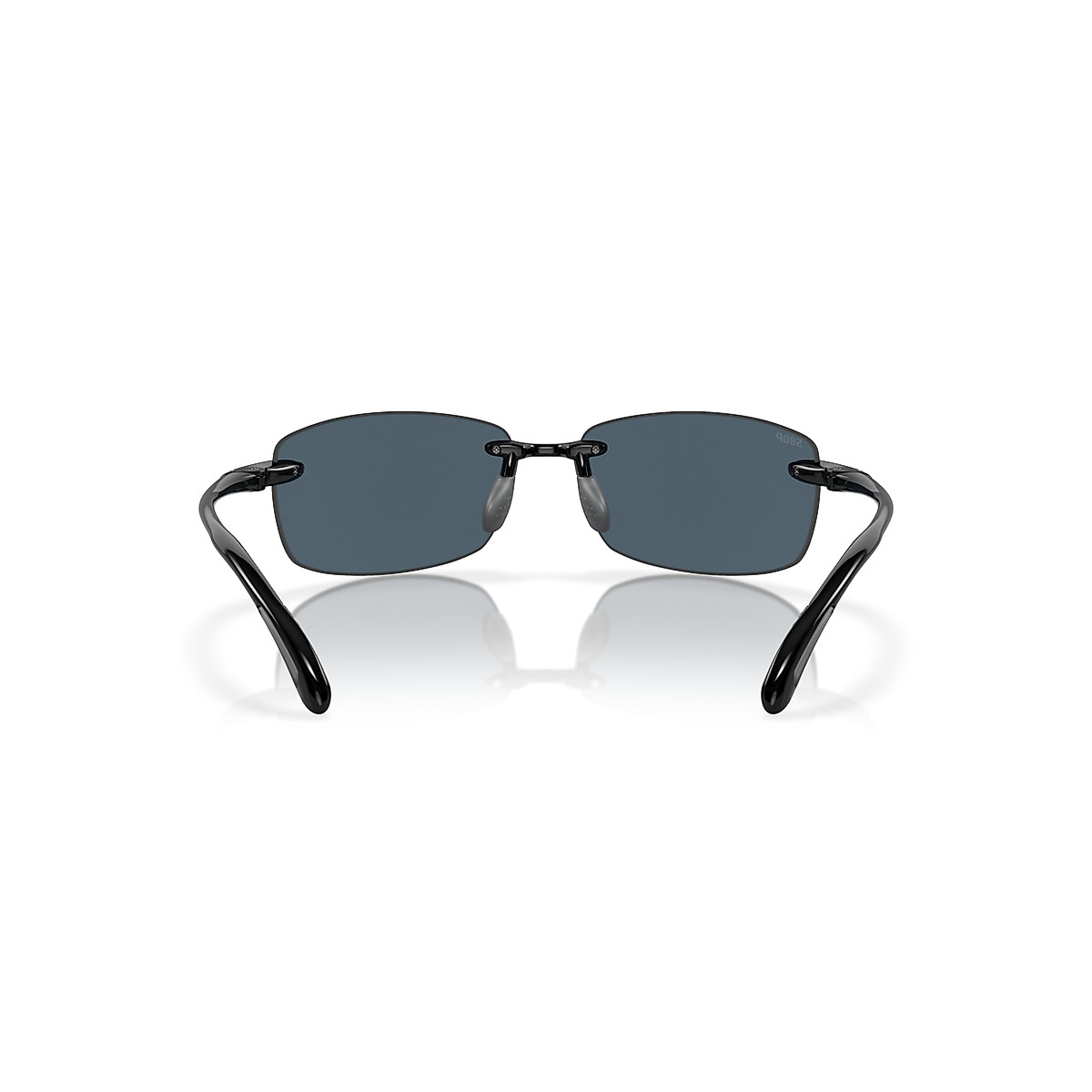 Costa Del Mar Unisex Sunglasses Shiny Black Frame, Gray Lenses, 60MM